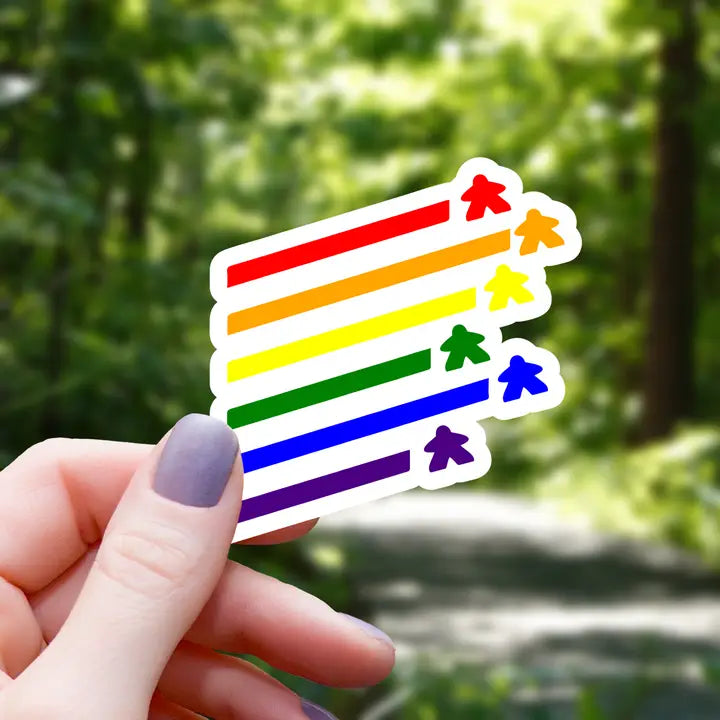 RAINBOW MEEPLES STICKER – Games and Stuff