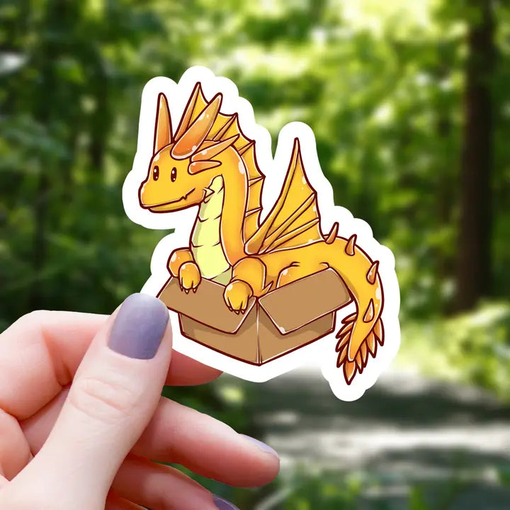 GOLD DRAGON IN A BOX STICKER – Games and Stuff