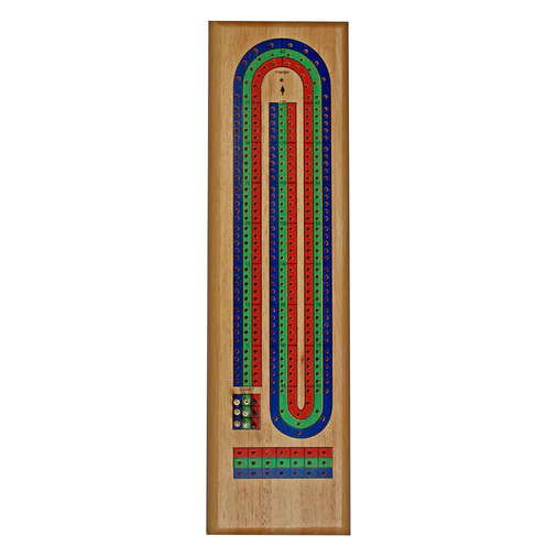 CRIBBAGE 3 TRACK COLOR BLUE GREEN AND RED – Games and Stuff