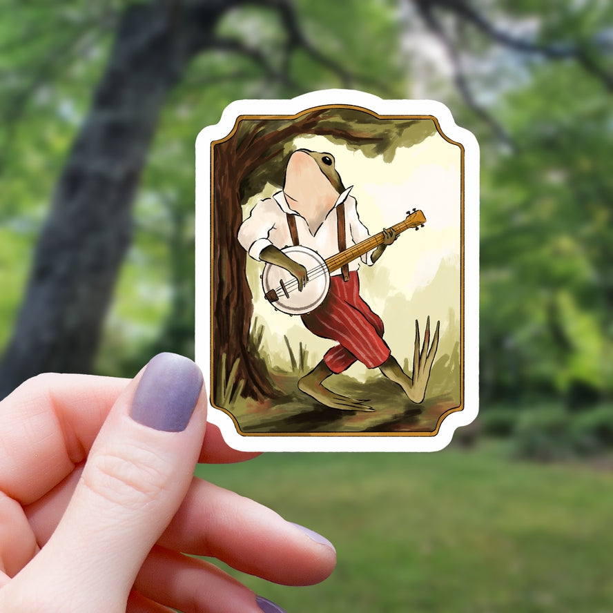 BANJO FROG STICKER – Games and Stuff