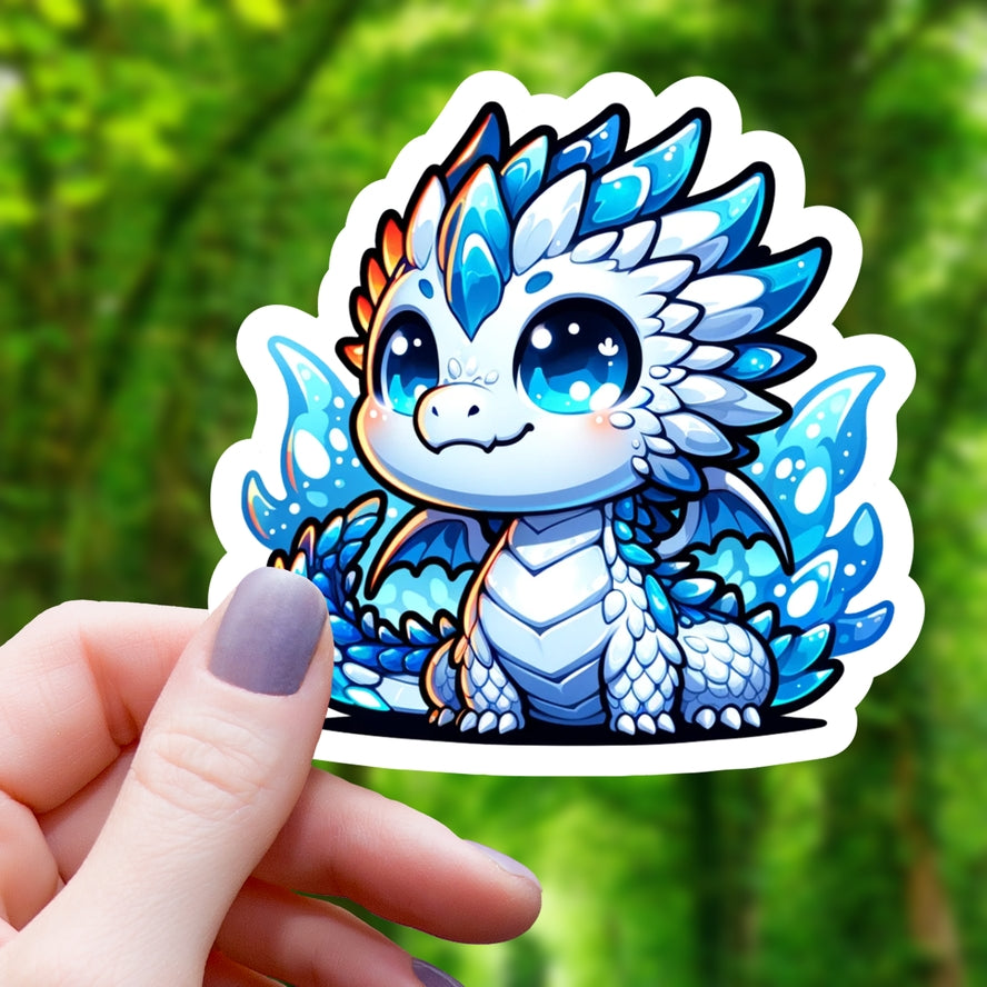 CHIBI ICE DRAGON STICKER – Games and Stuff