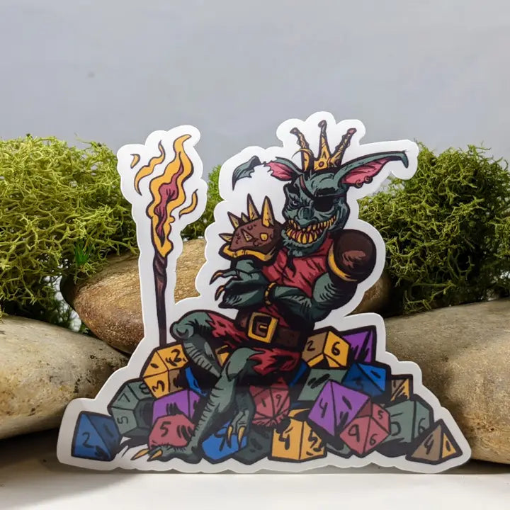 DICE GOBLIN WITH HOARDING PILE STICKER – Games and Stuff
