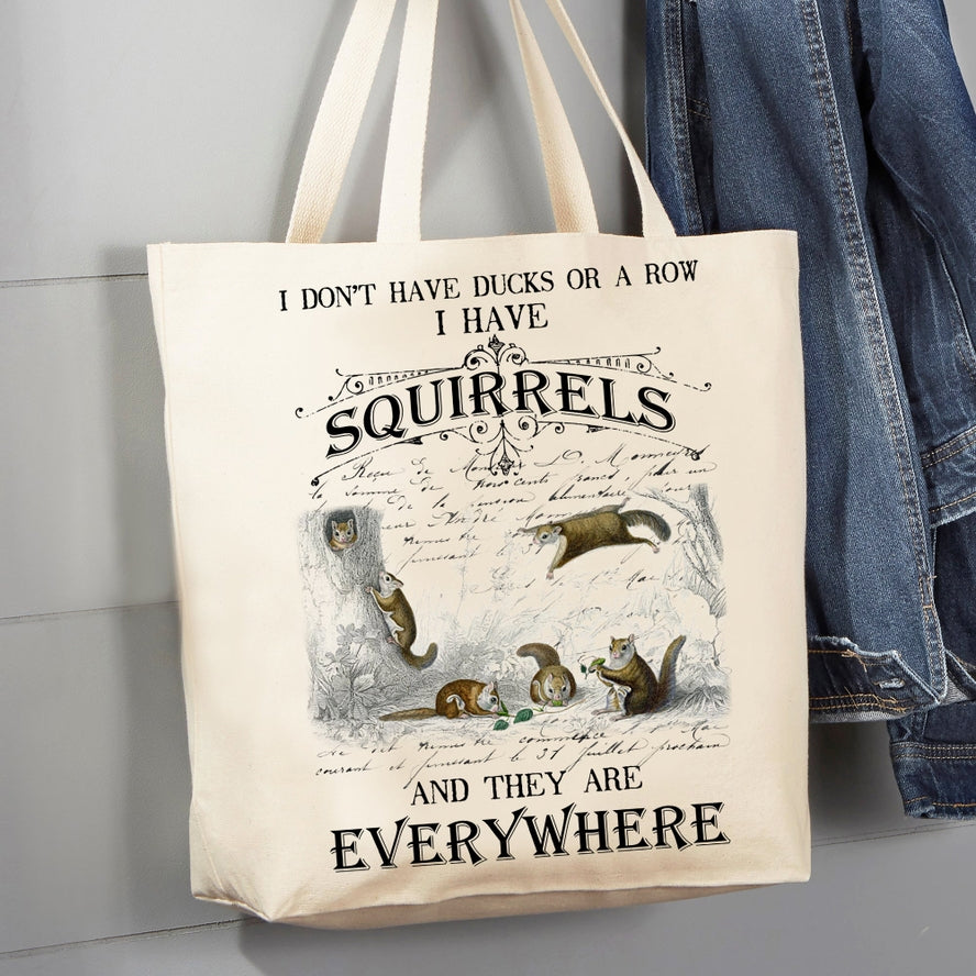 SQUIRRELS EVERYWHERE CANVAS TOTE BAG – Games and Stuff