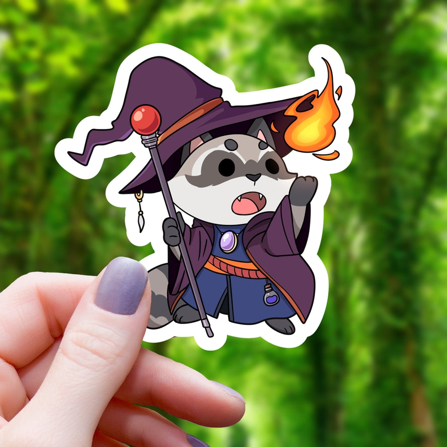 RACCOON WIZARD RPG STICKER – Games and Stuff