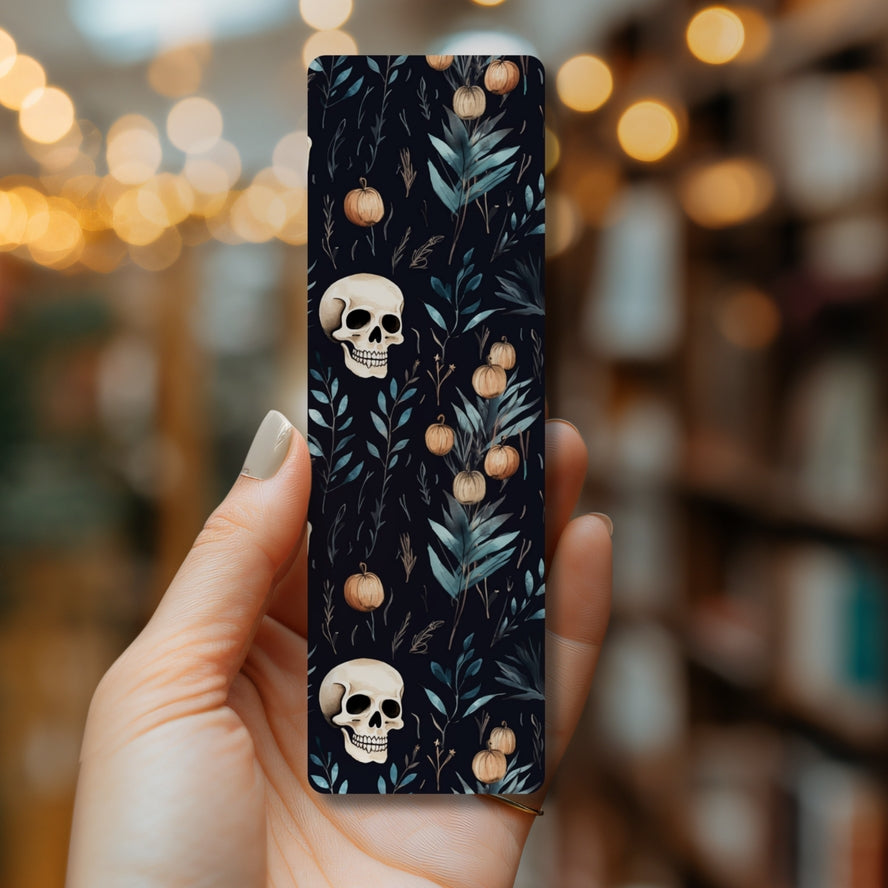 DARK FLORAL SKULL BOOKMARK – Games and Stuff