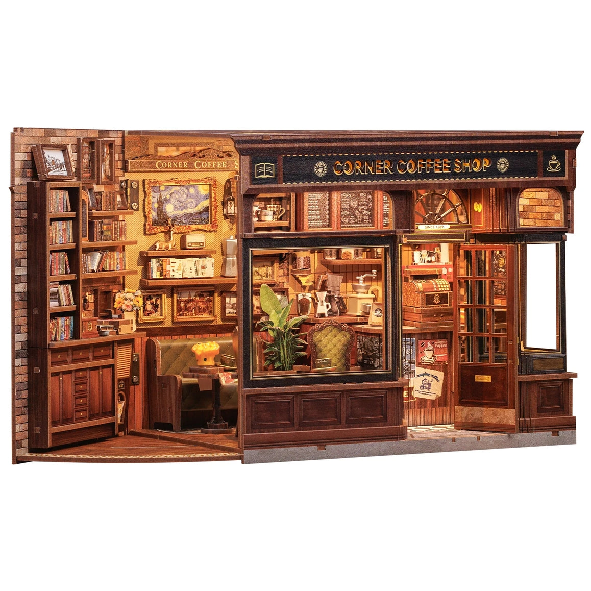 CORNER COFFEE SHOP 3-D DIY BOOK NOOK KIT – Games and Stuff