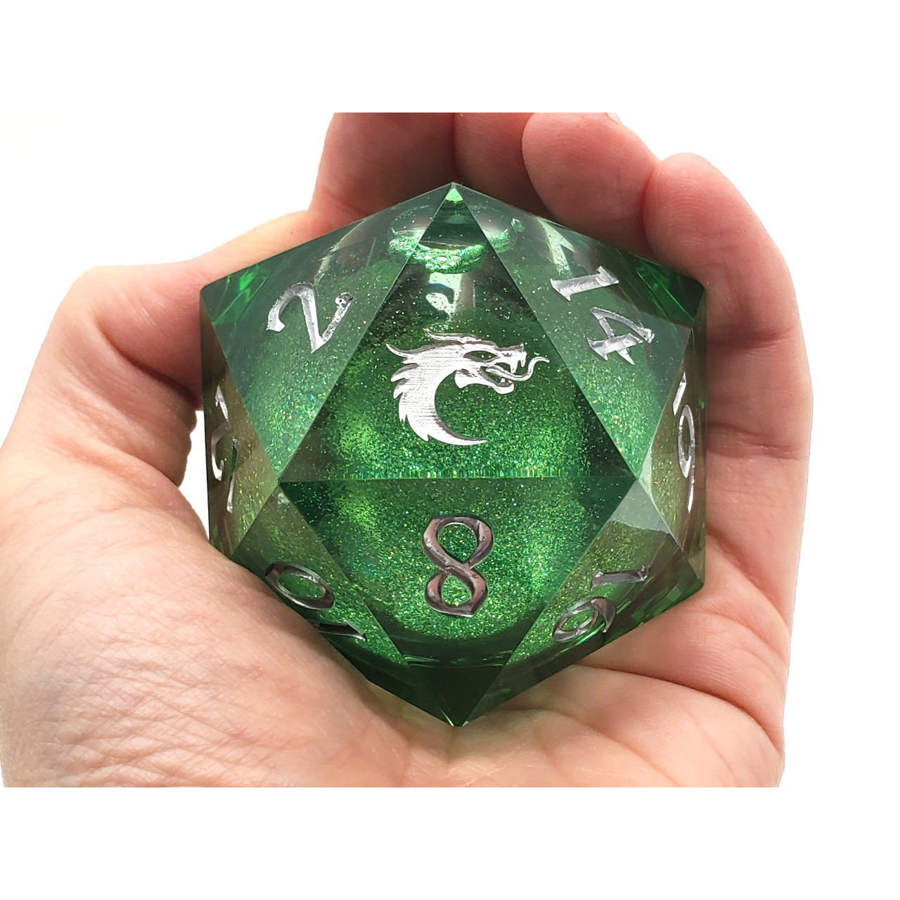 EMERALD FURY: SHARP EDGED LIQUID INFUSED 55MM D20 – Games and Stuff